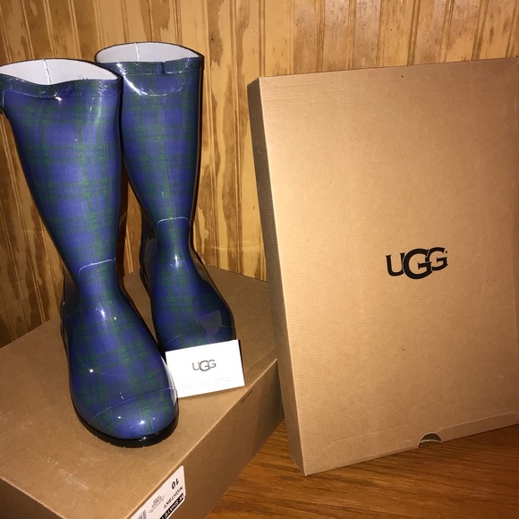 UGG | Shoes | Ugg Shaye Plaid Rain Boots Womens Sz | Poshmark